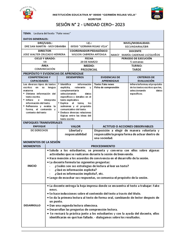 SESIÓN N 2 | PDF | Verdad | Información