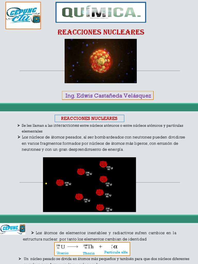 Ecuaciones y Tipos de Reacciones Nucleares | PDF | La energía nuclear ...