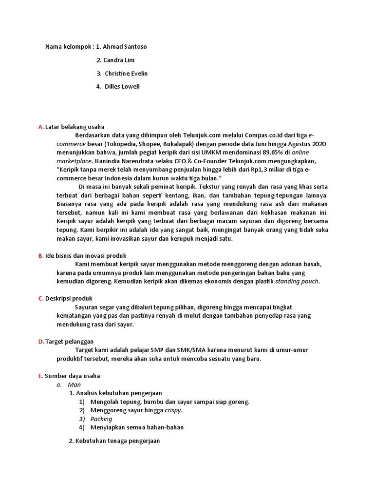 PKDK Tugas Perencanaan Produk Kreatif 1 | PDF