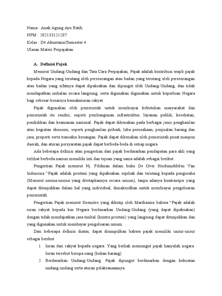 207 - Anak Agung Ayu Ratih - Ulasan Materi Perpajakan | PDF