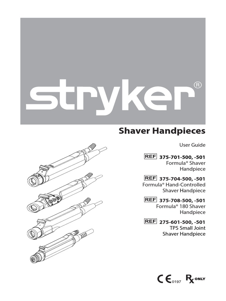 Stryker Shaver Handpiece User Guide | PDF | Sterilization (Microbiology ...