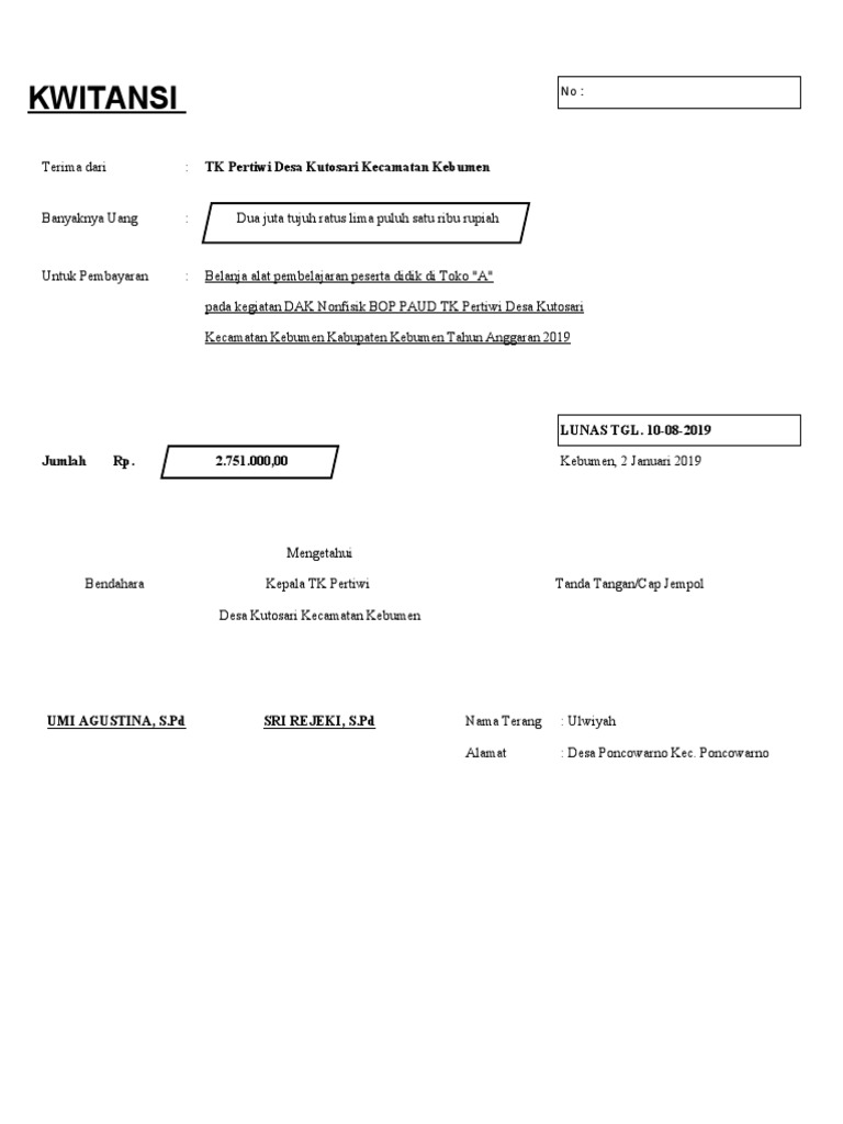 Kwitansi | PDF