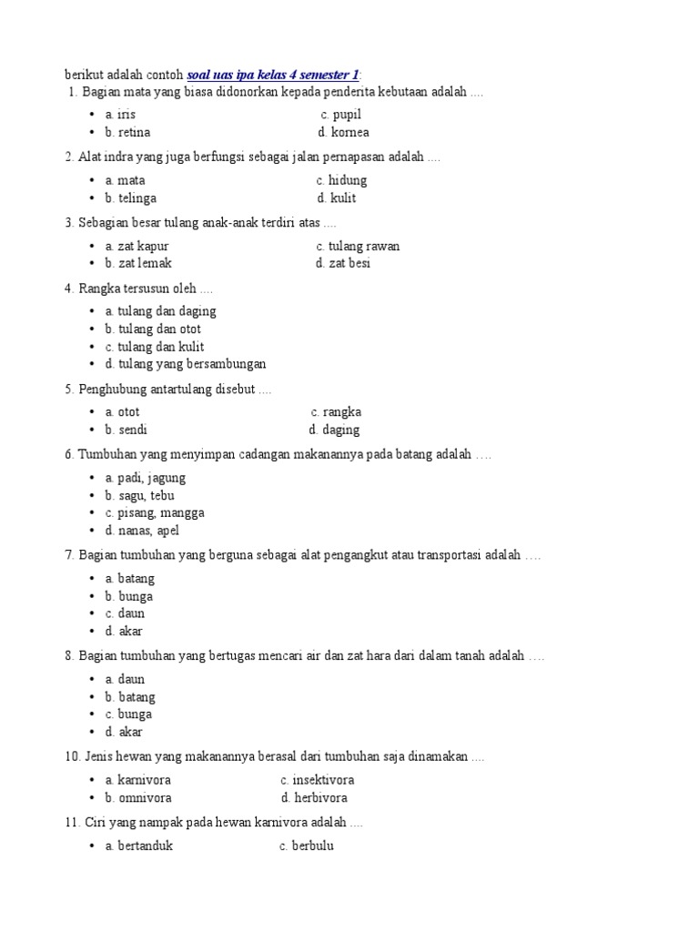 Soal UTS SD | PDF
