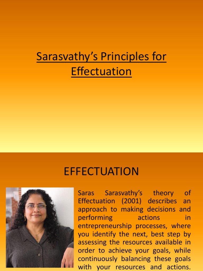 Sarasvathy's Principles For Effectuation | PDF