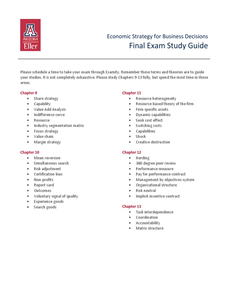 Business Exam Study Guide | PDF