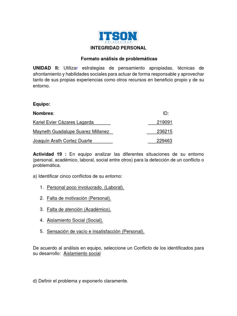 UC2 - 19 - Formato Analisis de Problematicas | PDF