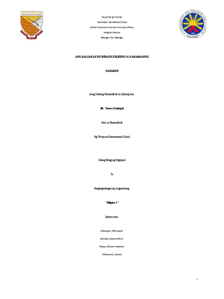 PANANALIKSIK-SA-FILIPINO-GROUP-8 Final | PDF