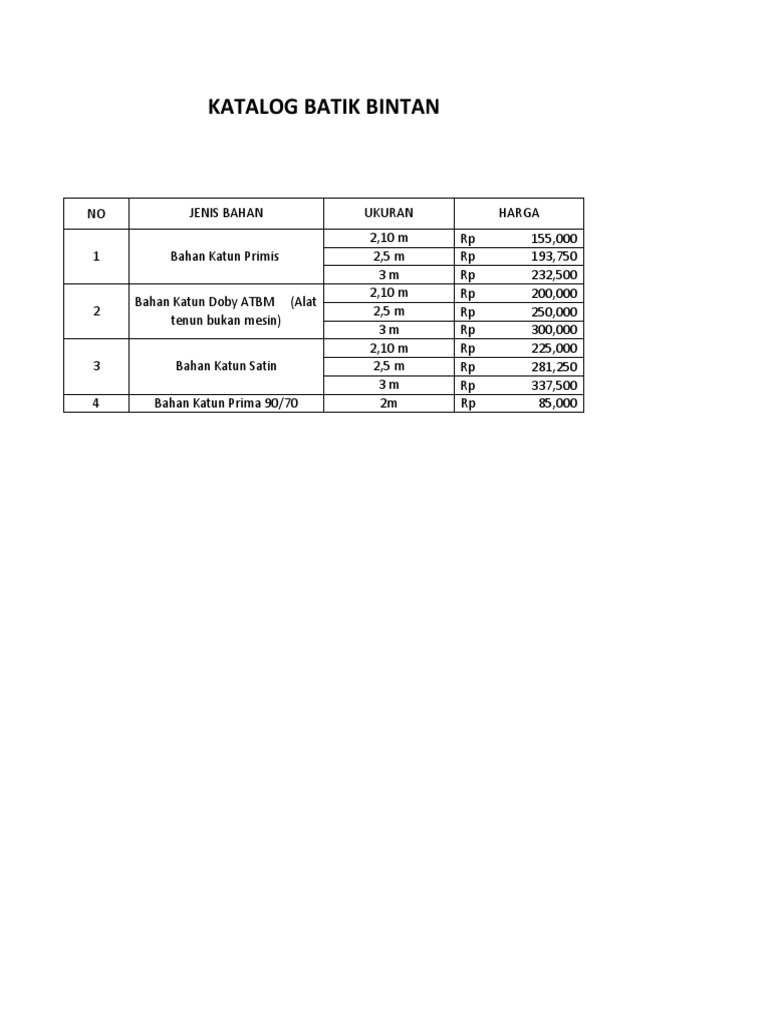 Katalog Batik Bintan | PDF