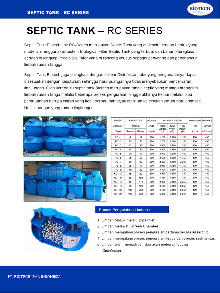 Septic Tank Biotech RC-Series Modern | PDF