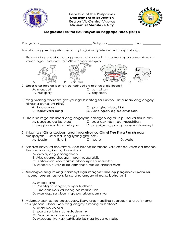 1-DIAGNOSTIC TEST For ESP 4 PDF | PDF
