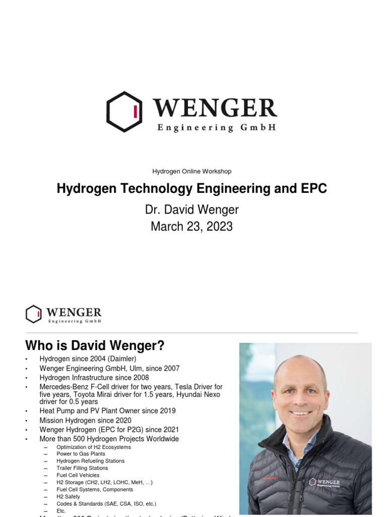 Wenger Engineering Hydrogen Online Workshop 2023 | PDF | Energy Storage ...