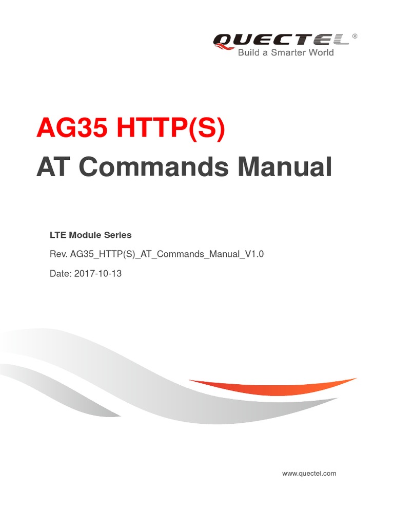 Quectel AG35 HTTP (S) AT Commands Manual V1.0 PDF | PDF | Hypertext Transfer Protocol | Web Server