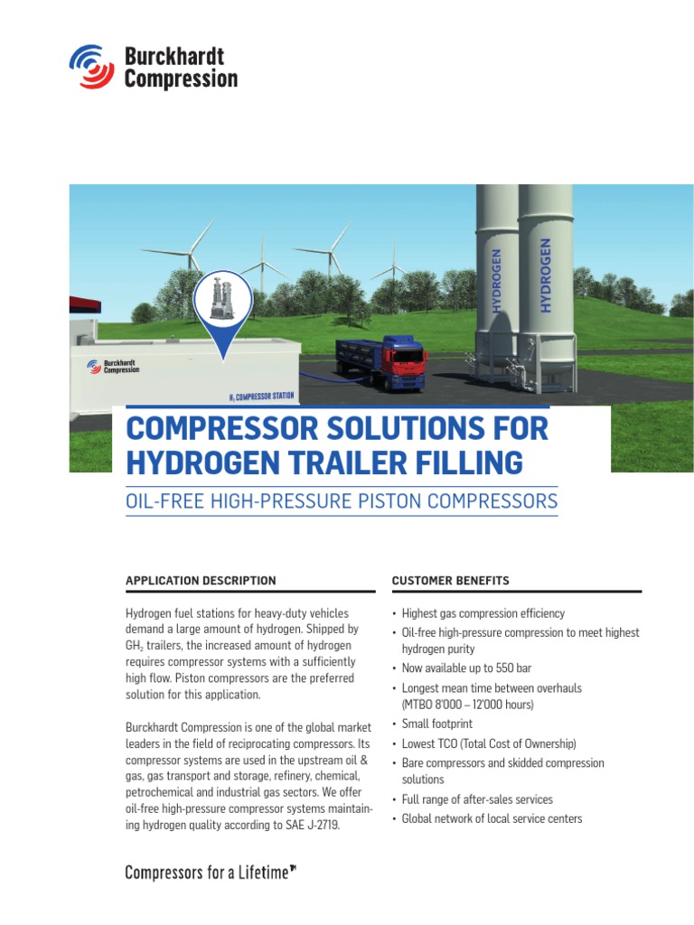 Compressor Solutions for Hydrogen Trailer Filling | PDF | Chemical ...