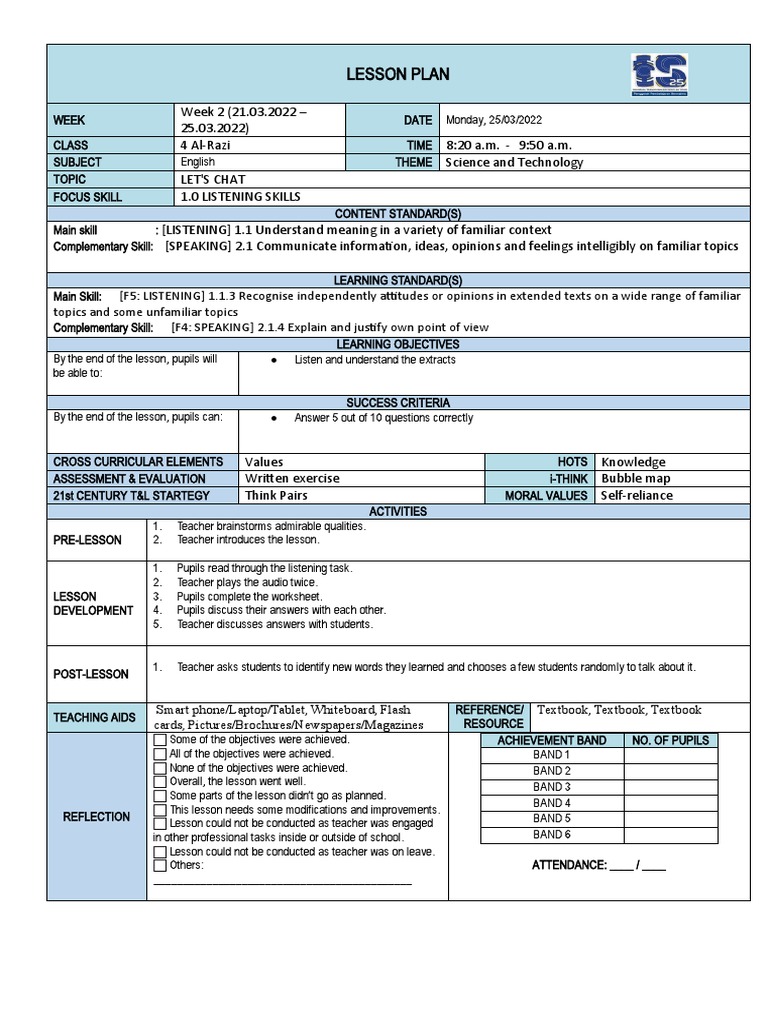 Form Listening Lesson Plans | PDF | Lesson Plan | Teachers