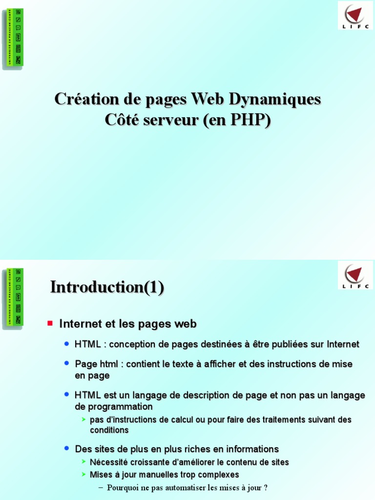 Création de Pages Web Dynamiques Côté Serveur (En PHP) | PDF | PHP | Classe (informatique)