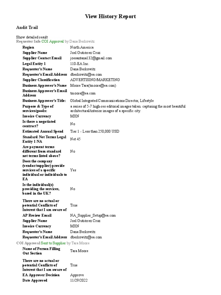 Supplier Setup Approval Report | PDF | Irs Tax Forms | Value Added Tax