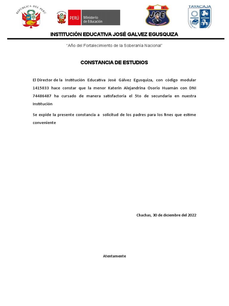 Certificado de estudios secundarios | PDF