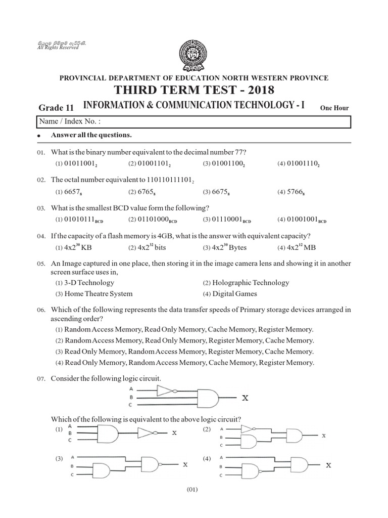 EM - ICT - G11 - T3 - I, II PP Ans - 2018 | PDF | Computer Data Storage | Internet & Web