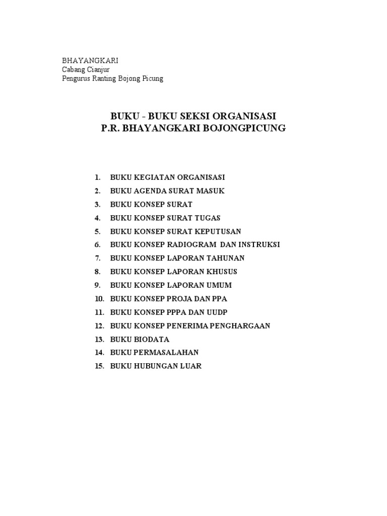 Daftar Buku Seksi Organisasi | PDF | Karier & Perkembangan