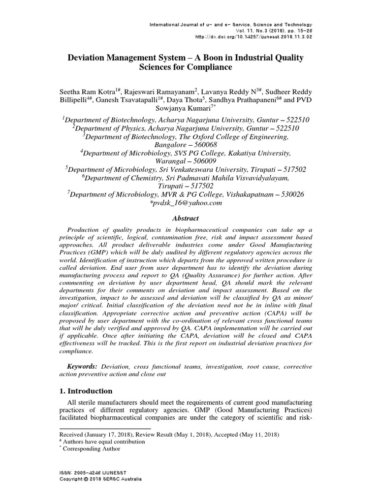 Deviation Management System | PDF | Analysis | Business