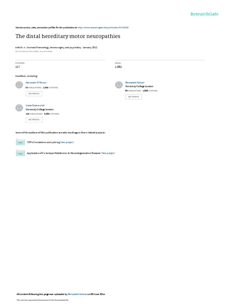 2012 JNeurol Neurosurg Psy Rossor CMTreview | PDF | Mutation | Genetics