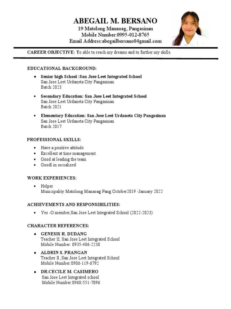 Resume Sample | PDF