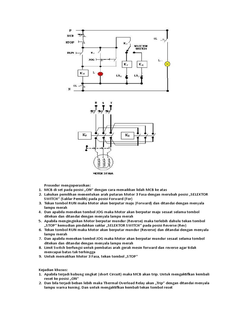 Prosedur Operasi Motor Tiga Fasa | PDF