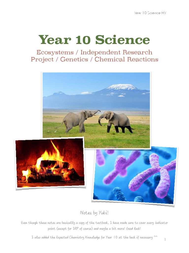 Year 10 Science Ecosystems and Cycles | PDF | Dominance (Genetics ...
