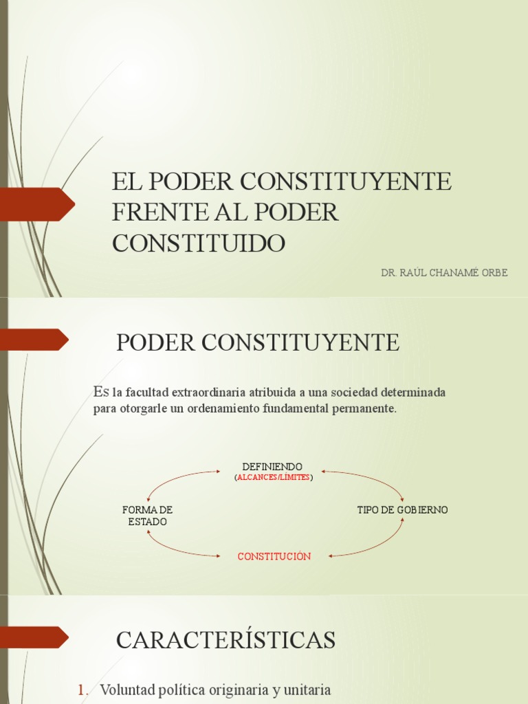EL PODER CONSTITUYENTE FRENTE AL PODER CONSTITUIDO.pptx | PDF