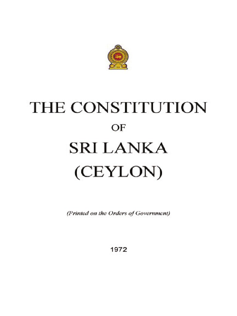 The Constitution of Sri Lanka - 1972 (Article 105 - 134) Chapter XIII | PDF