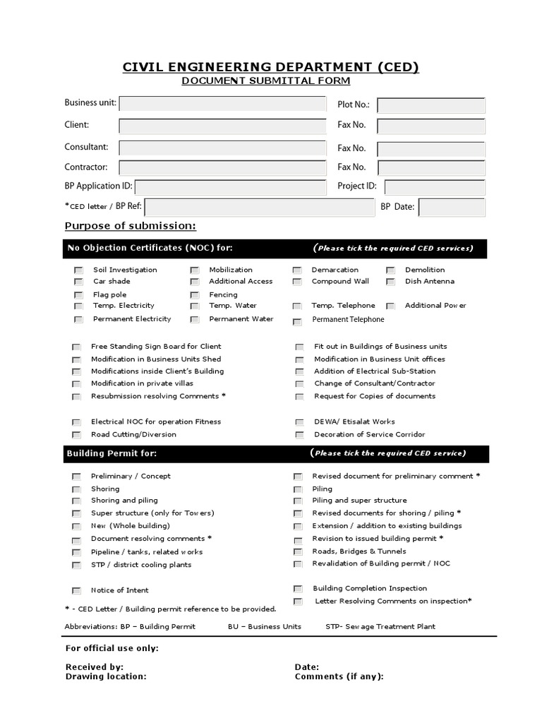 JAFZA Submission Form | PDF
