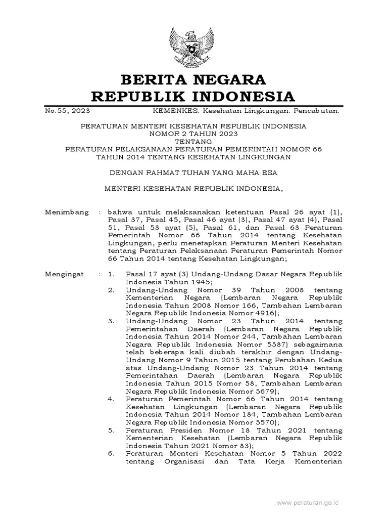 Permenkes Nomor 2 Tahun 2023 | PDF Permenkes Nomor 2 Tahun 2023 | PDF