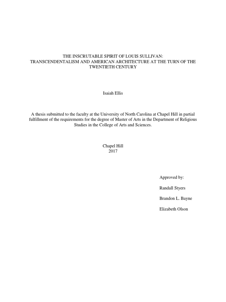 Ellis Unc 0153M 17517 | PDF | Transcendentalism | Metaphysics