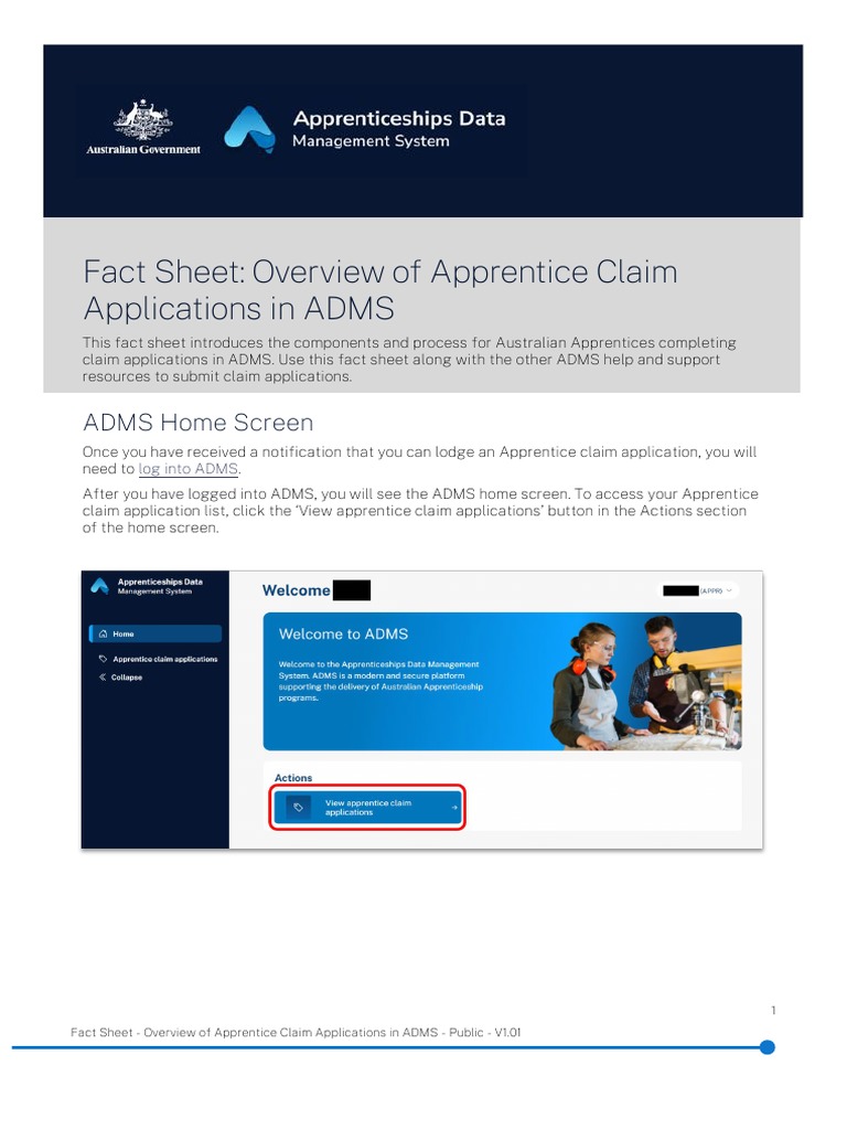 Apprentice Claim Guide in ADMS | PDF | Apprenticeship | Computing