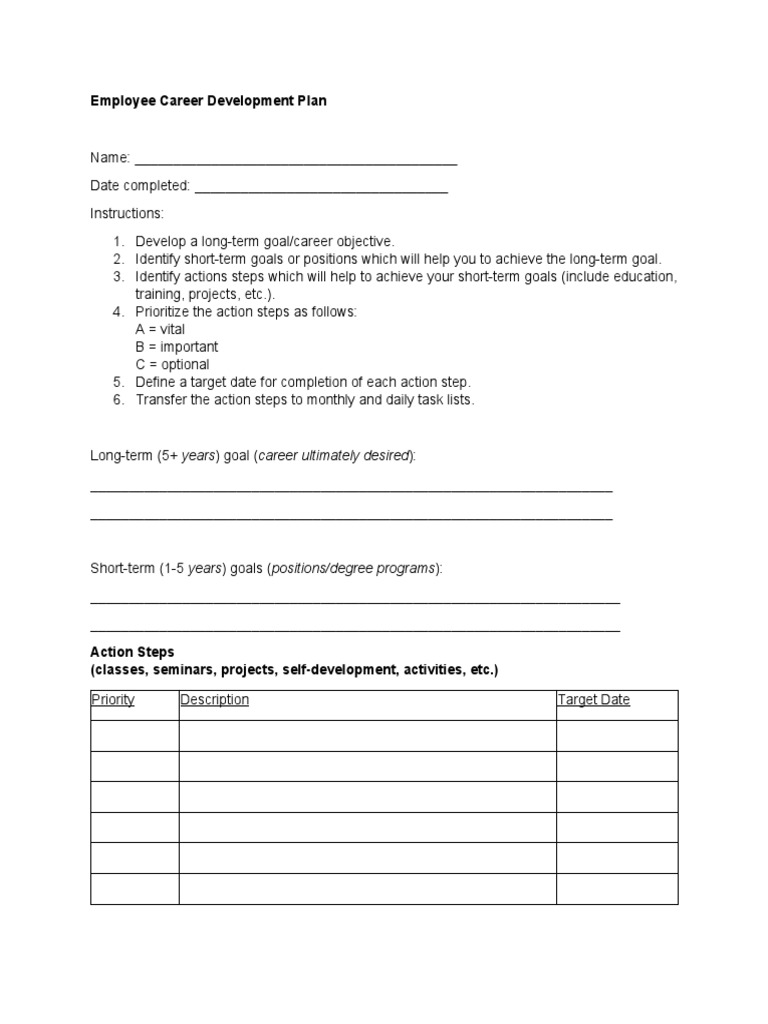 Employee Career Development Plan | PDF