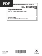 IGCSE English Literature Paper 1 Guide | PDF | Poetry