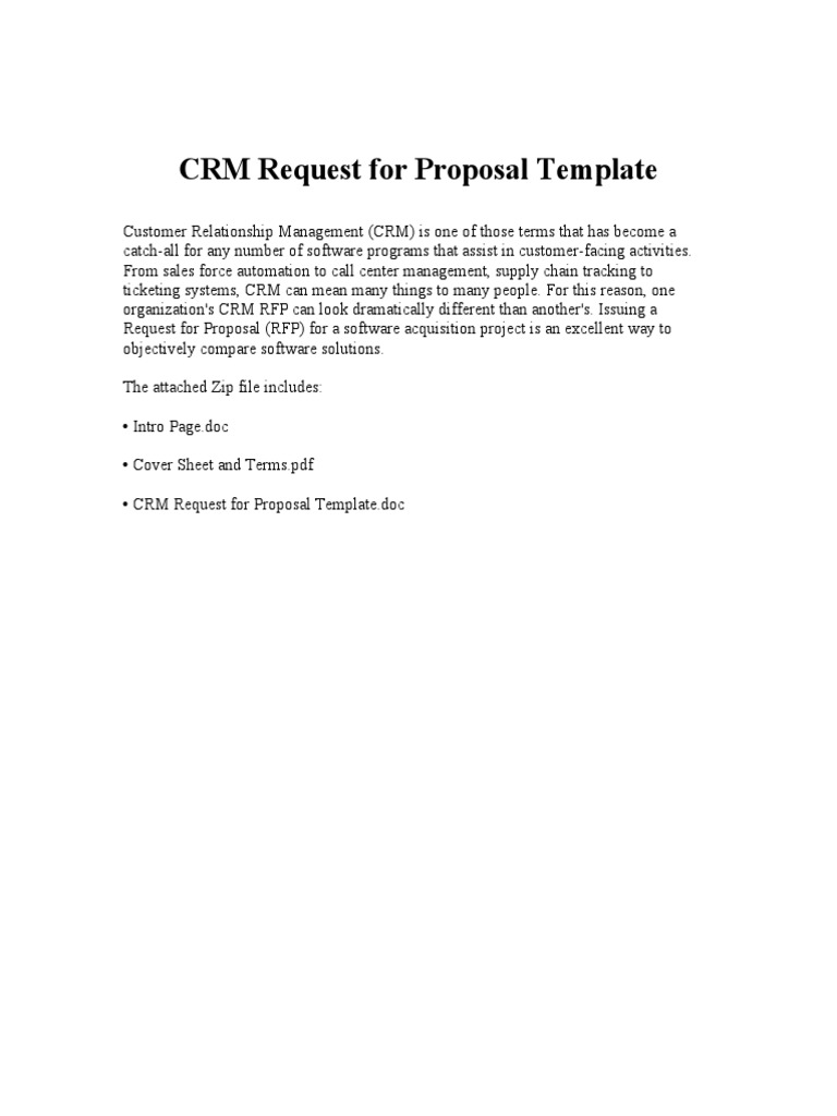 Introdcution Letter - CRM Request For Proposal Template | PDF