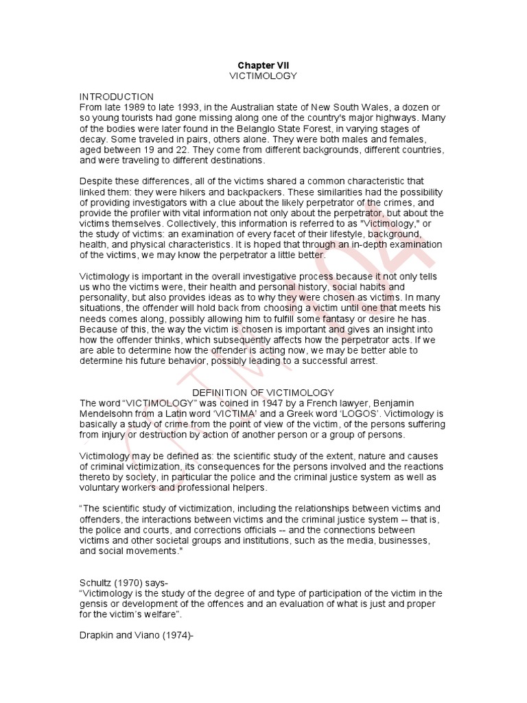 Chapter VI PDF | PDF | Victimology | Criminology