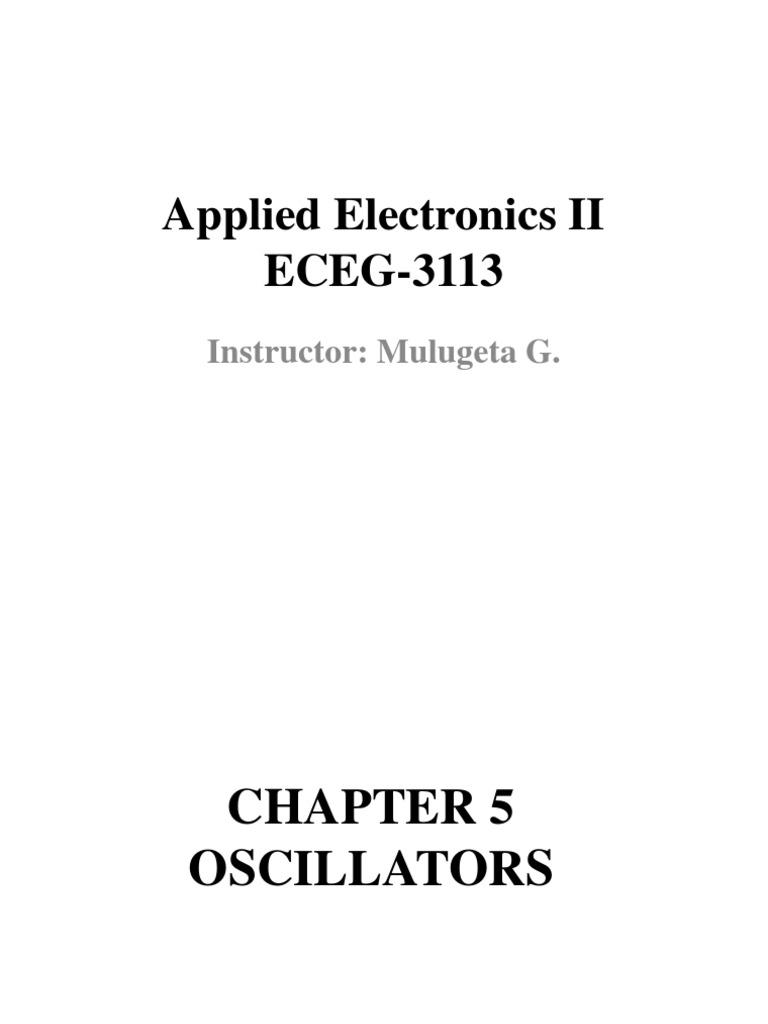 Chapter Five Oscillators | PDF | Electronic Oscillator | Amplifier