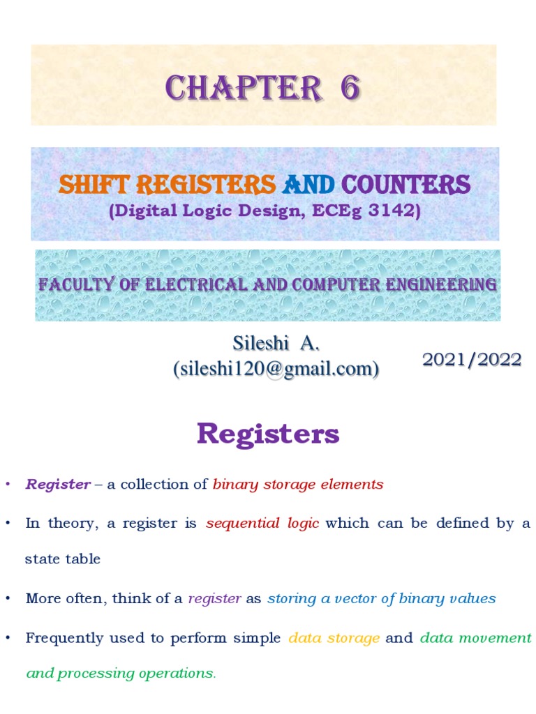 DLD Chapter 6 Shifte Registers and Counters | PDF | Computer Science | Computer Architecture