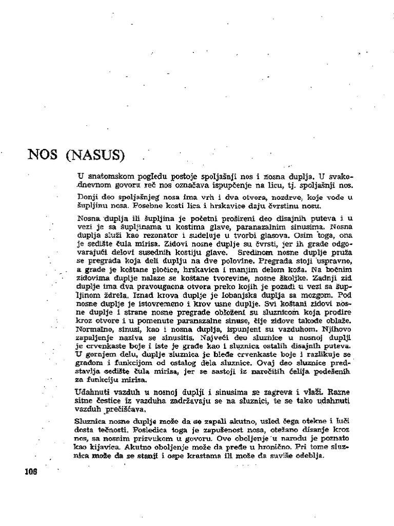 Anatomija Glave - Nos | PDF