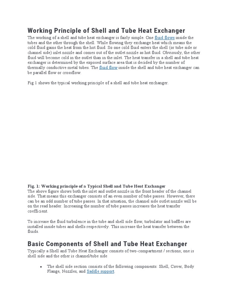 Working Principle Of Shell And Tube Heat Exchanger Pdf Heat