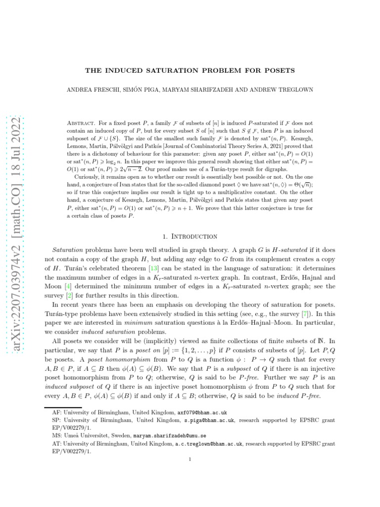 Saturation Pdf Combinatorics Theoretical Computer Science