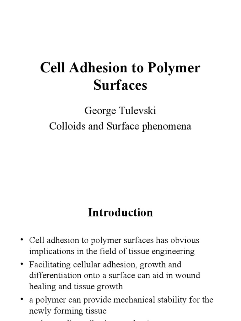 Cell Adhesion To Polymer Surfaces | PDF | Adsorption | Platelet