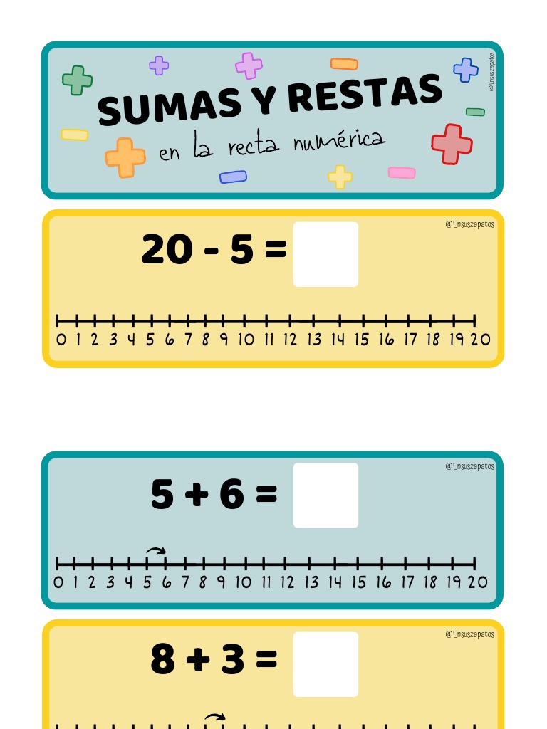 Sumas y Restas en la Recta Numérica | PDF