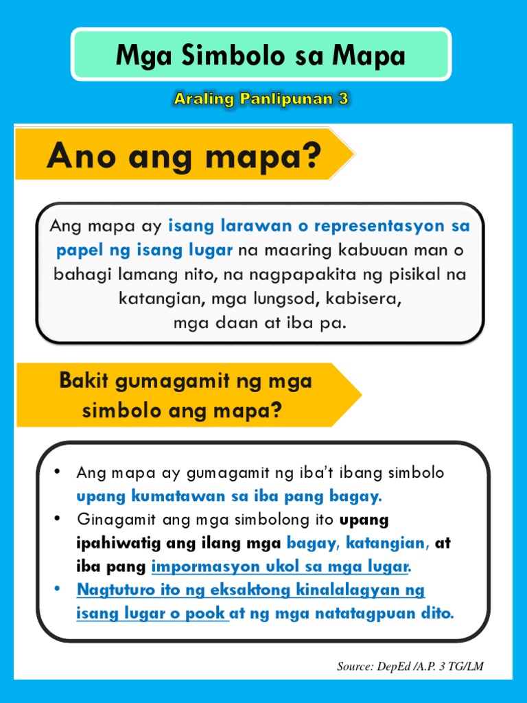 Mga Simbolo Sa Mapa - Worksheet | PDF