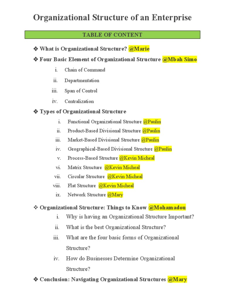 Organizational Structure Types and Elements Explained | PDF ... Organizational Structure Types and Elements Explained | PDF ...