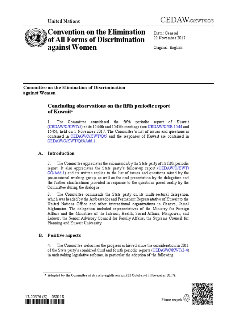 Convention On The Elimination of All Forms of Discrimination Against ...