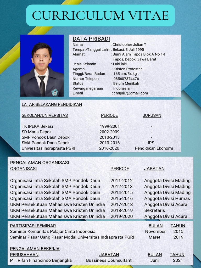 Christopher Julian T's CV | PDF