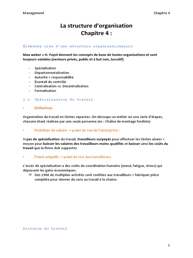 Structure organisationnelle en entreprise | PDF | Business | Économie d ...
